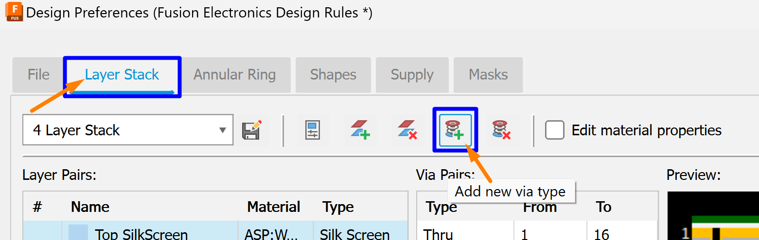 "Error: missing blind via depth..." when creating via pairs in layer stack manager in EAGLE