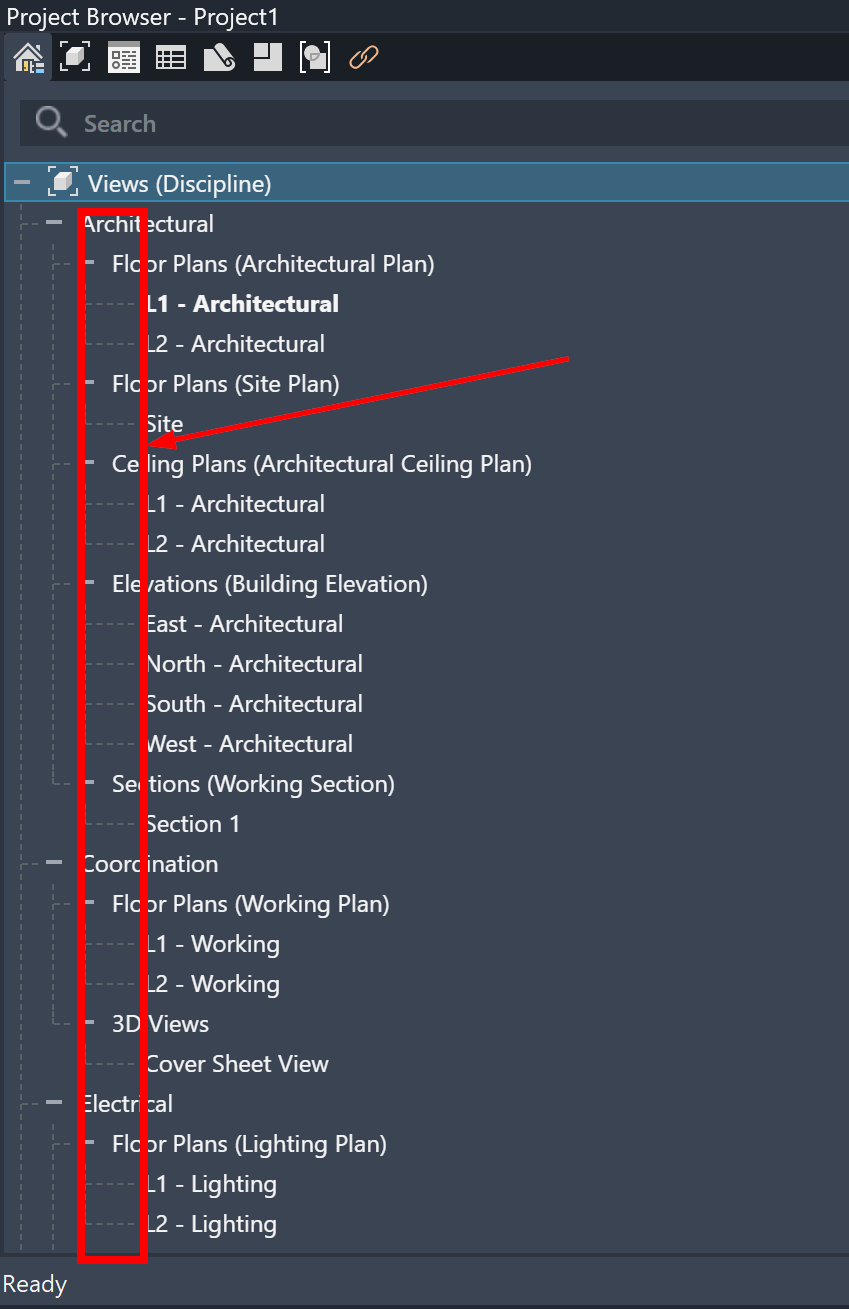 View Placement Sheet Status icons are missing next to views in project browser in Revit