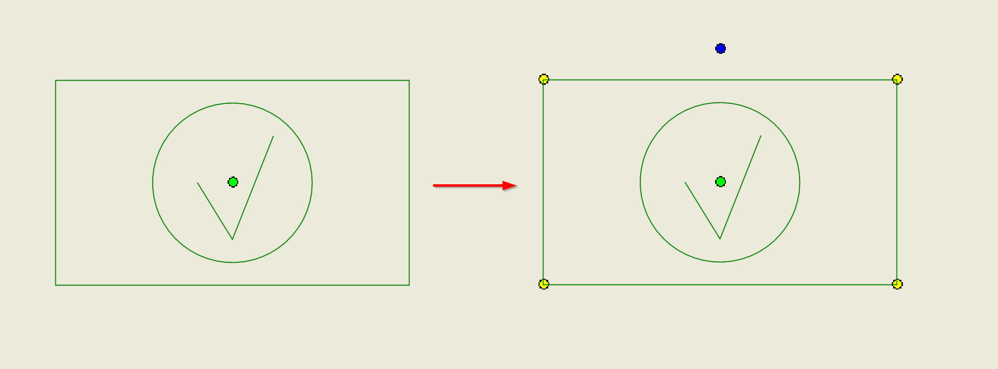 How to enable the scaling (yellow) and rotation (blue) points for a ...