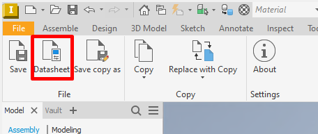 Multiple instances of Vault Data Standard open in Inventor after using a shortcut on "Datasheet"