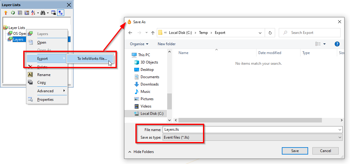 在 InfoAsset Manager、InfoWorks ICM 和 InfoWorks WS Pro 中重新指定图层列表路径