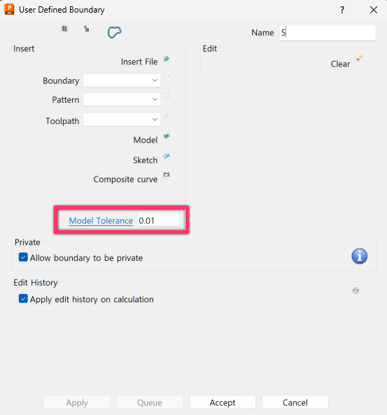 Contact point and User defined Boundaries do not follow the model in PowerMill