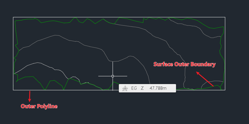 Surface is not clipped along the polygon boundary line at curved ...