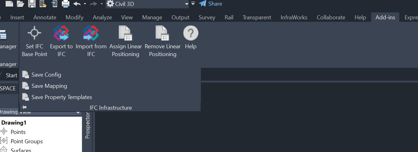 How to export object properties to IFC in Civil 3D