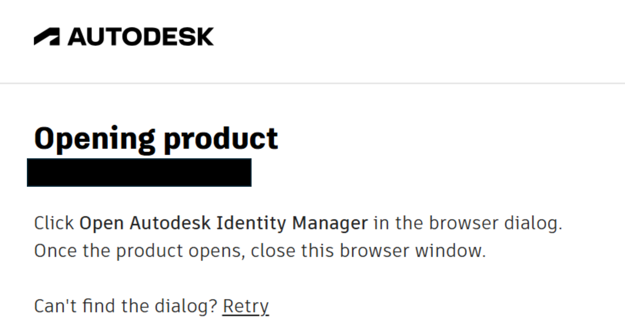 Autodesk product does not launch after selecting "go to product"