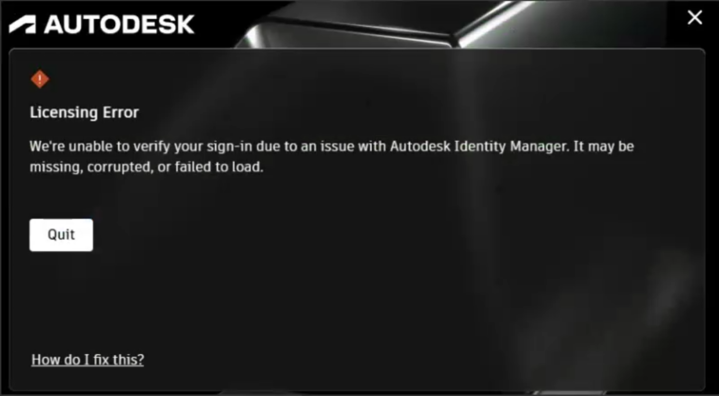 When launching an Autodesk Product a "Licensing Error" appears ...