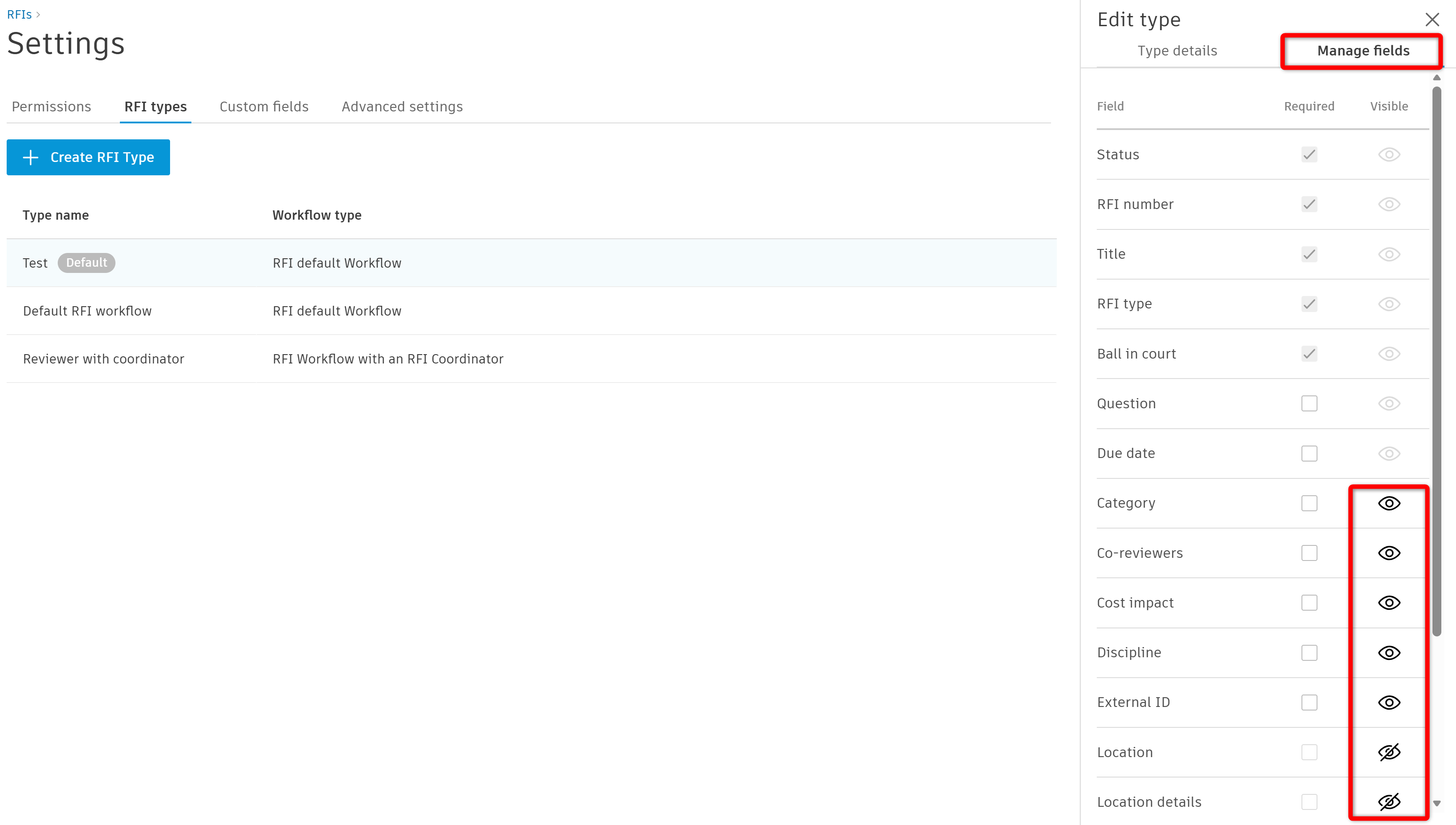 Hide or remove the default fields like Schedule Impact or Cost Impact ...