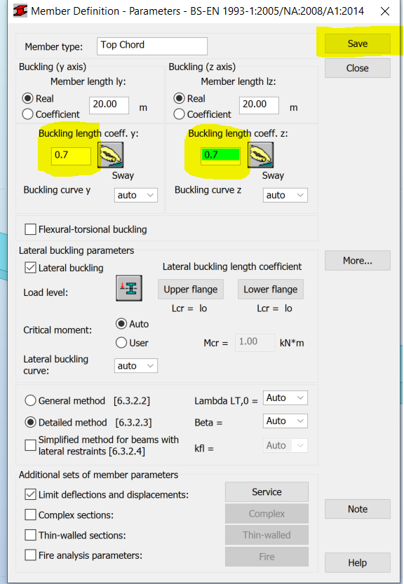 How does definition of member as set of discrete sections with varying sizes affects buckling ...