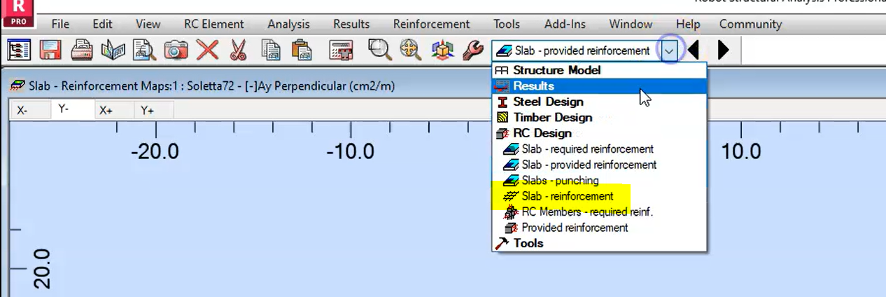 Bar drawings not generated for concrete slab in Robot Structural Analysis