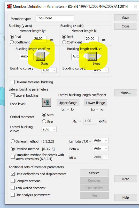 How does definition of member as set of discrete sections with varying sizes affects buckling ...