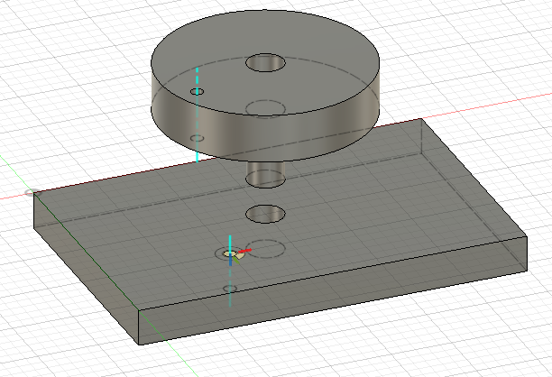 How to add joints when trying to assemble two components using two concentric holes in each ...