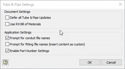 Where are the Tube & Pipe settings stored in Inventor