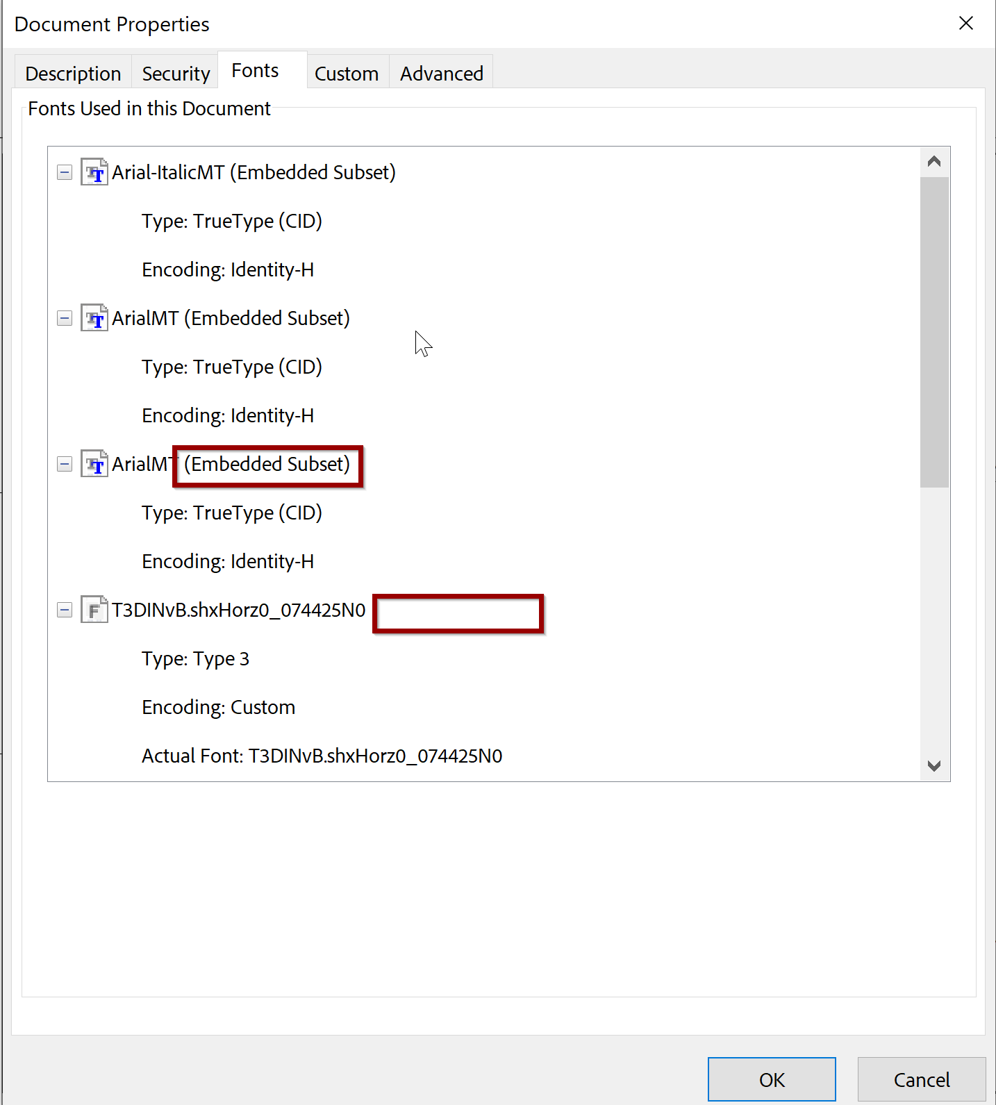 Font is displayed distorted in the ACC Viewer