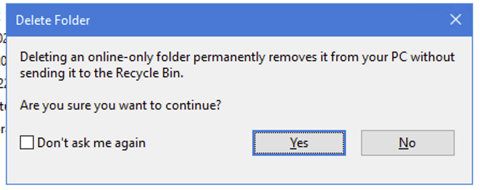 "Remove files from all locations" prompt returned when working in ...