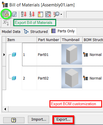 从 Inventor 部件导出 BOM 表时，只有“xml”可用作文件格式