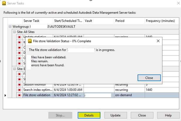 What is the quickest way to validate a Vaults Filestore?