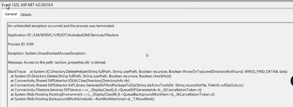 "Your request is...processed...failed to load" in Vault Thin Client