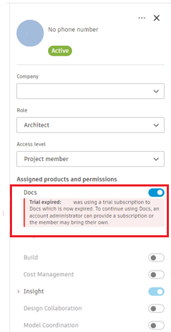 "Your trial expired" when attempting to access ACC