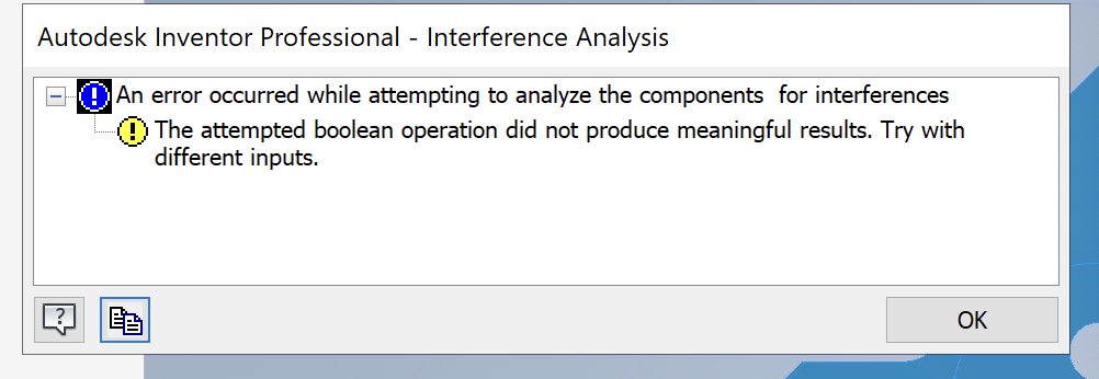 Inventor analyze interference result is incorrect