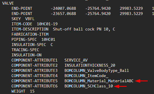 AutoCAD Plant 3DのPCFファイル出力でコンポーネント属性が変更される順序