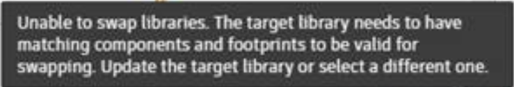 "Unable to swap libraries…" during library swap in Fusion PCB design