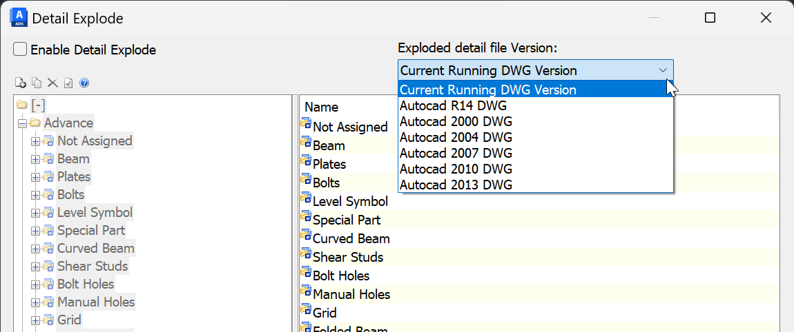 Hatch losing transparency when exploding detail drawing in Advance Steel