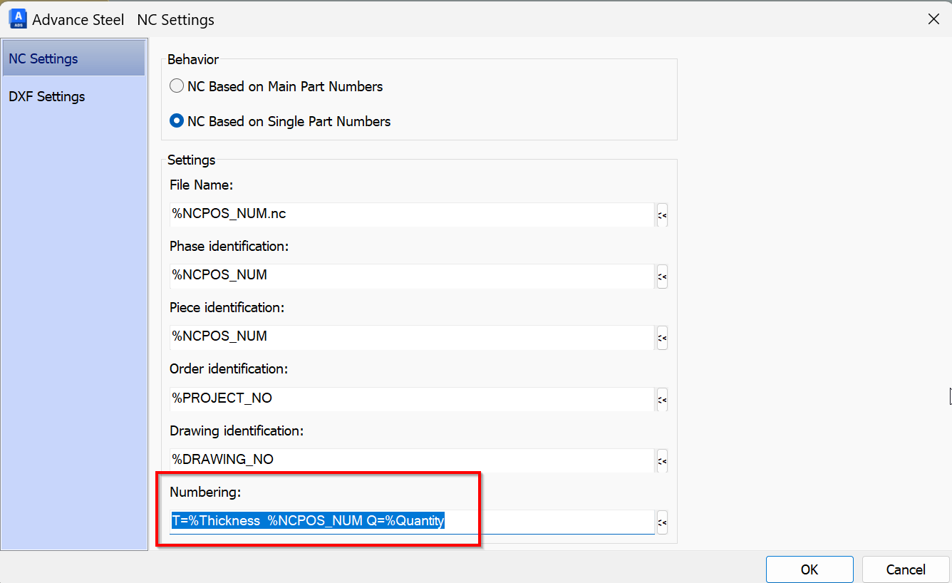 Exported plate on NC-DXF files does not contain the signature text in Advance Steel