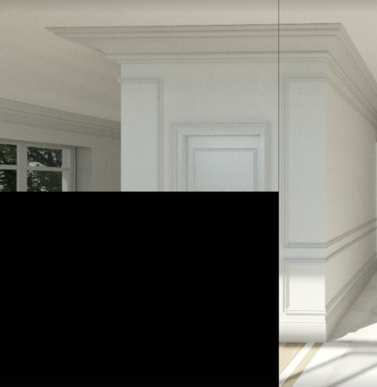 Part of the Rendering is black in Revit