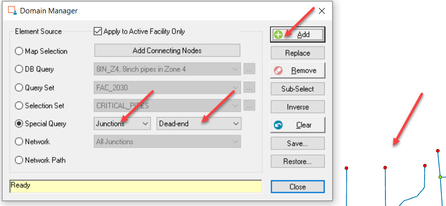 How to find dead ends, junctions in InfoWater Pro