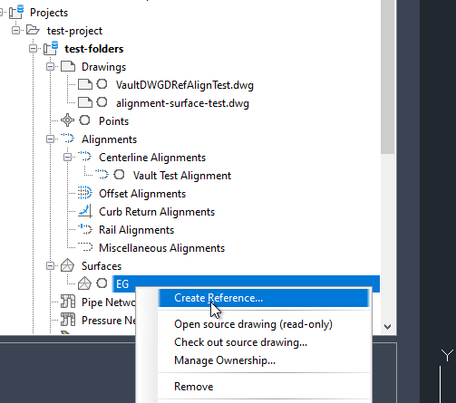 How to make data references in Civil 3D with Vault?