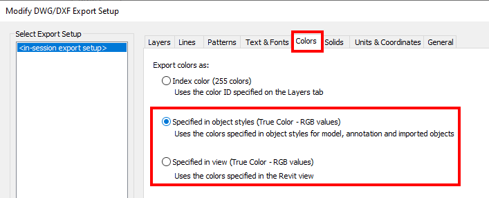 DWG export with Index Color option: Layer color in DWG differs from ...