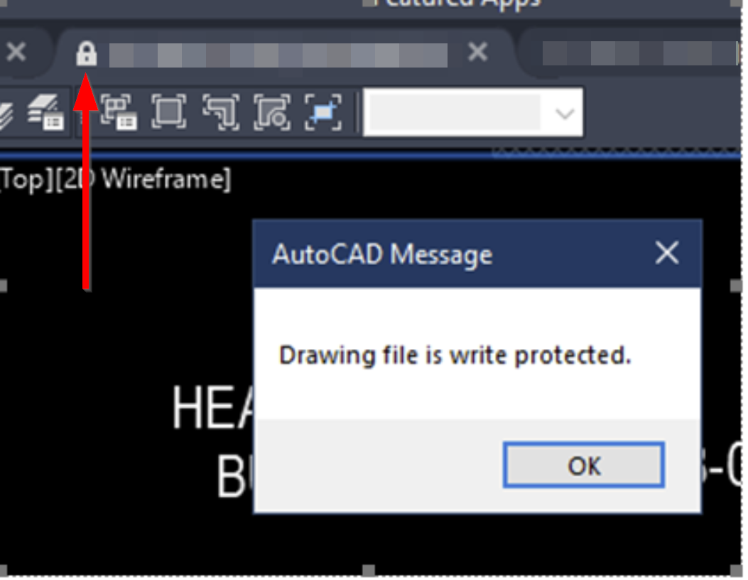 "Locked File: Proceed with Caution" when opening an AutoCAD file saved from Desktop Connector