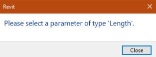 "Please select a parameter of type 'Length'" when assigning a shared ...