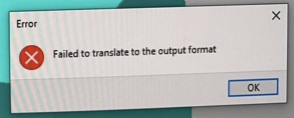 Powershape 导出Rhino格式时提示错误“Failed to translate to the output format”