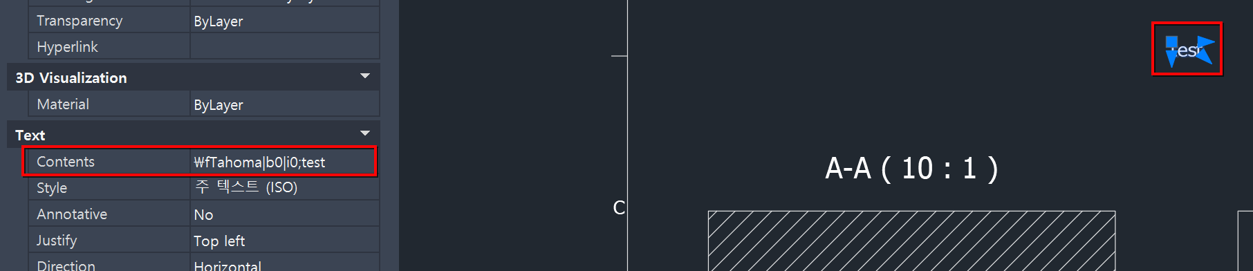 The contents of the text in the dwg file exported from Inventor contain font information