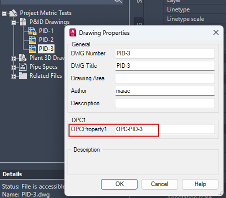 How to add a custom drawing property to the P&ID Off Page Connector symbol in AutoCAD Plant 3D