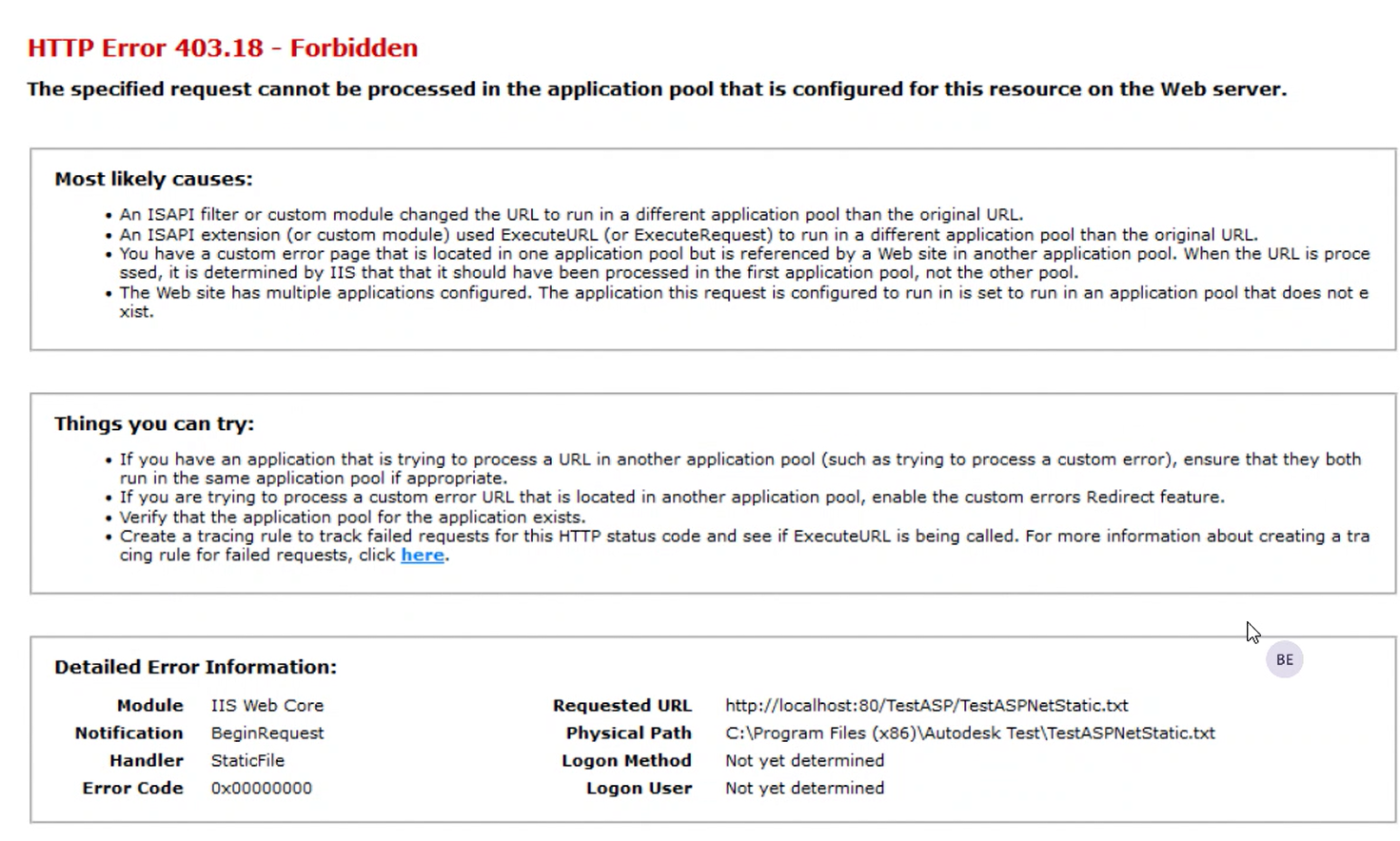"Accessing an http static file failed.." when installing Vault Server