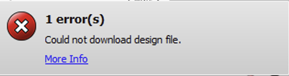 "Could not download design file" message when updating a drawing in Fusion