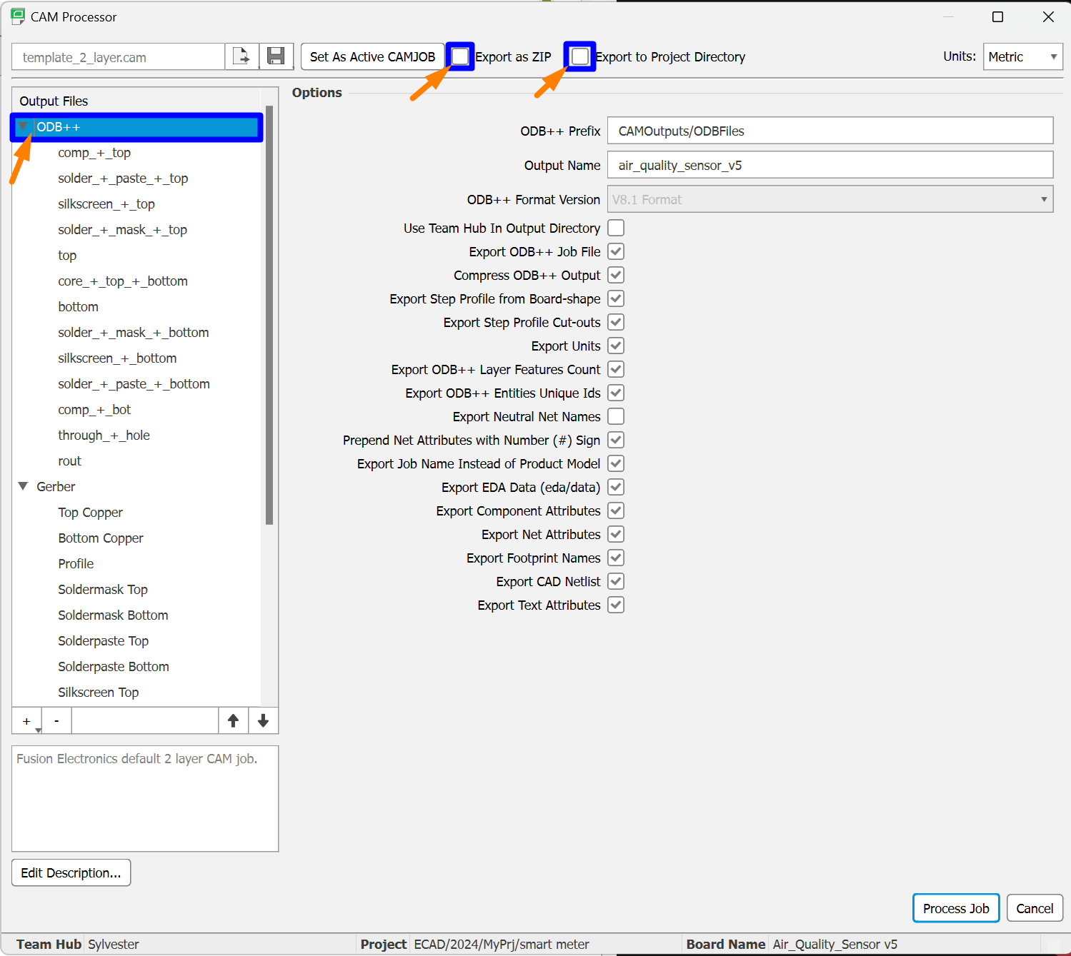 How to create an ODB++ files with Fusion Electronics