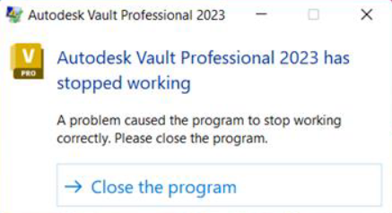 Vault crashes when Data Standard is enabled