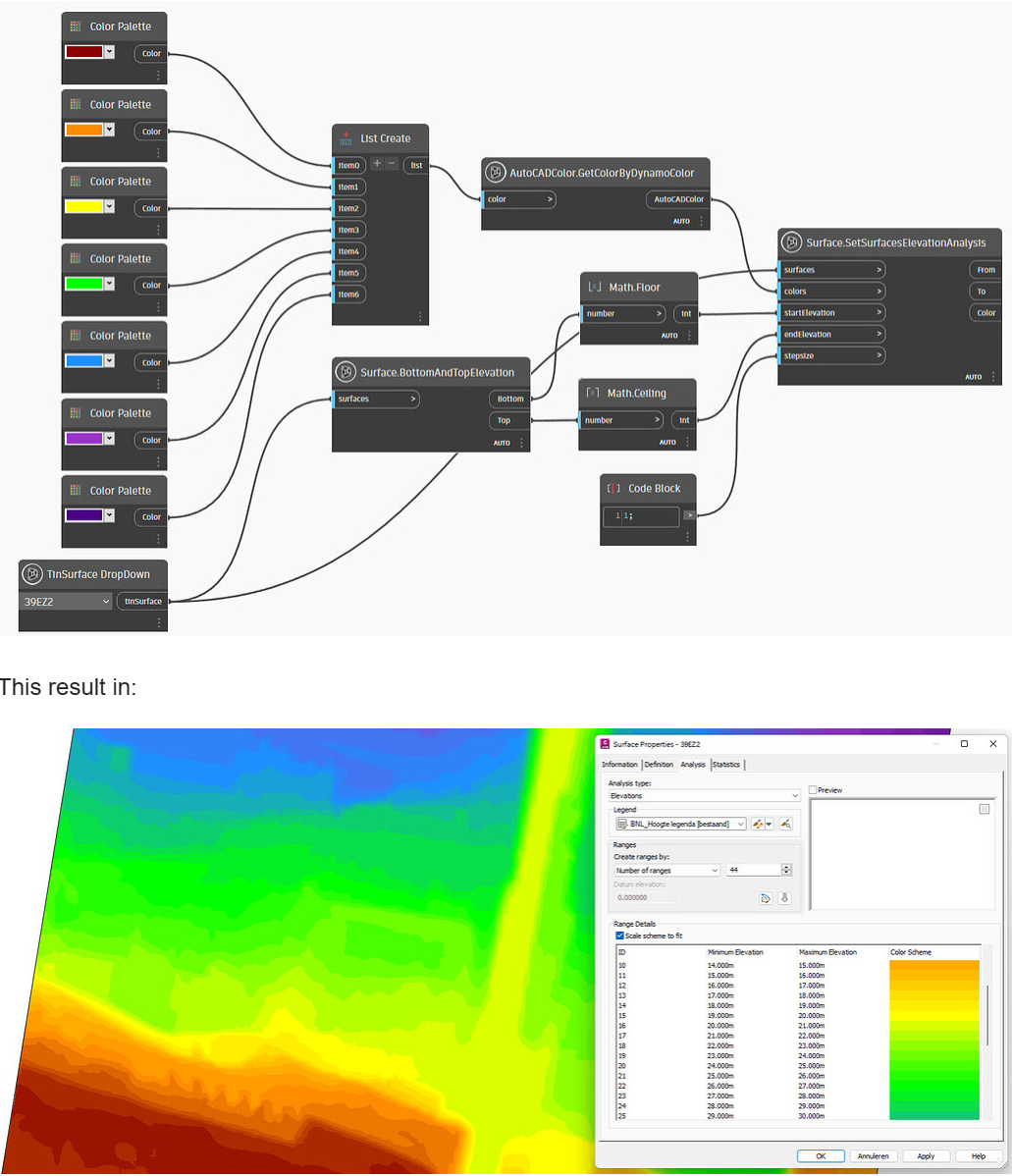 To edit color scheme for surface analysis and save it or import it in ...