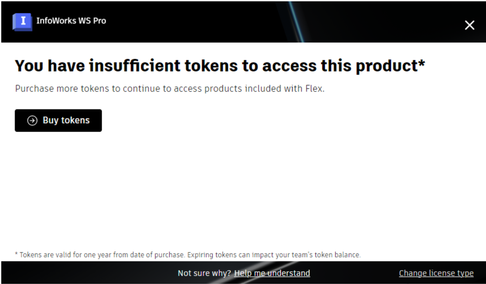 "You have insufficient tokens to access this product*" during start of an Autodesk product.