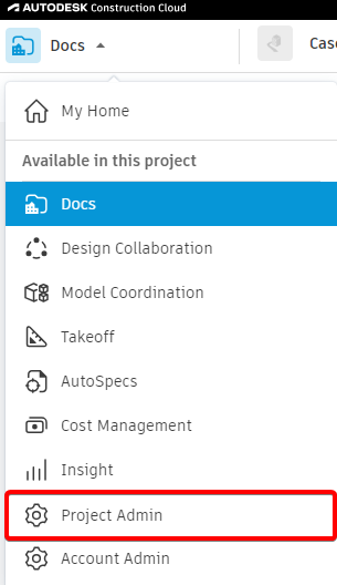 ACC Account Admin에서 구성원을 Project Admin으로 변경하는 방법