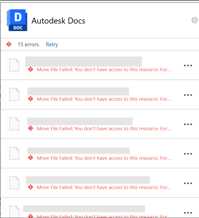 "Move File Failed: You don't have access to this resource" in Desktop Connector
