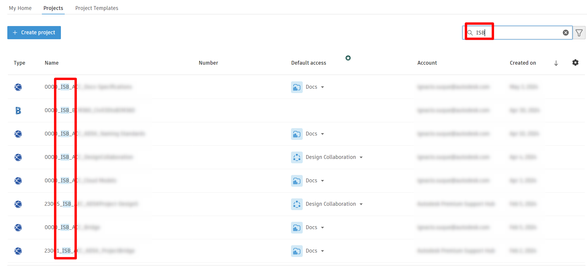 Is it possible to organize projects under a folder in ACC project home