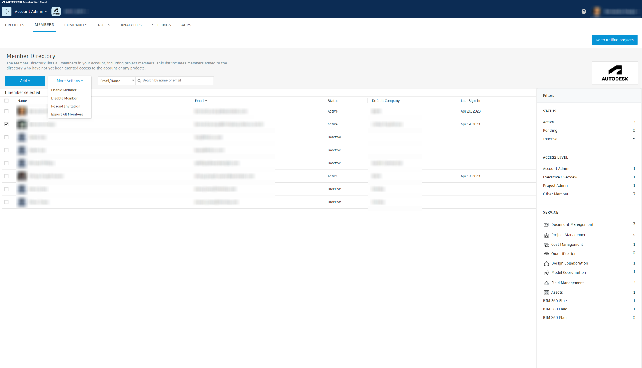 "Already in project" message displayed when trying to add a new member ...