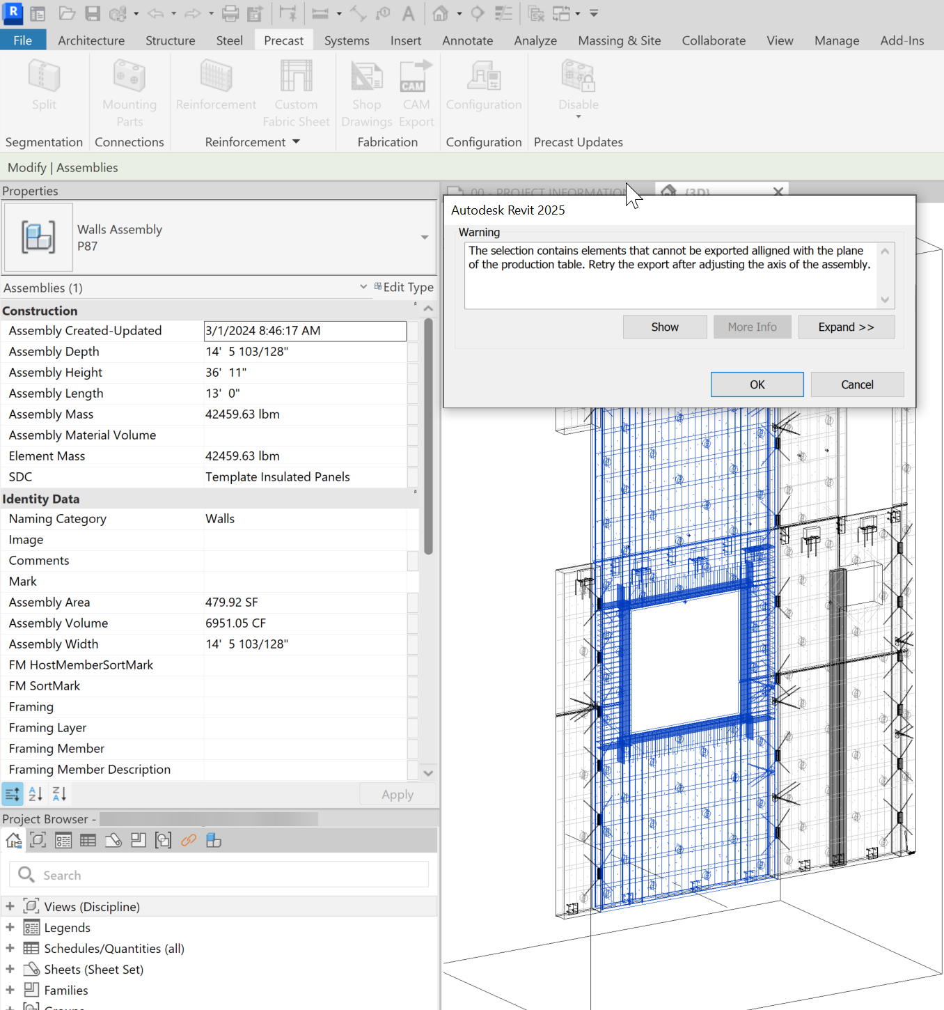 Cannot export Precast CAM from Revit