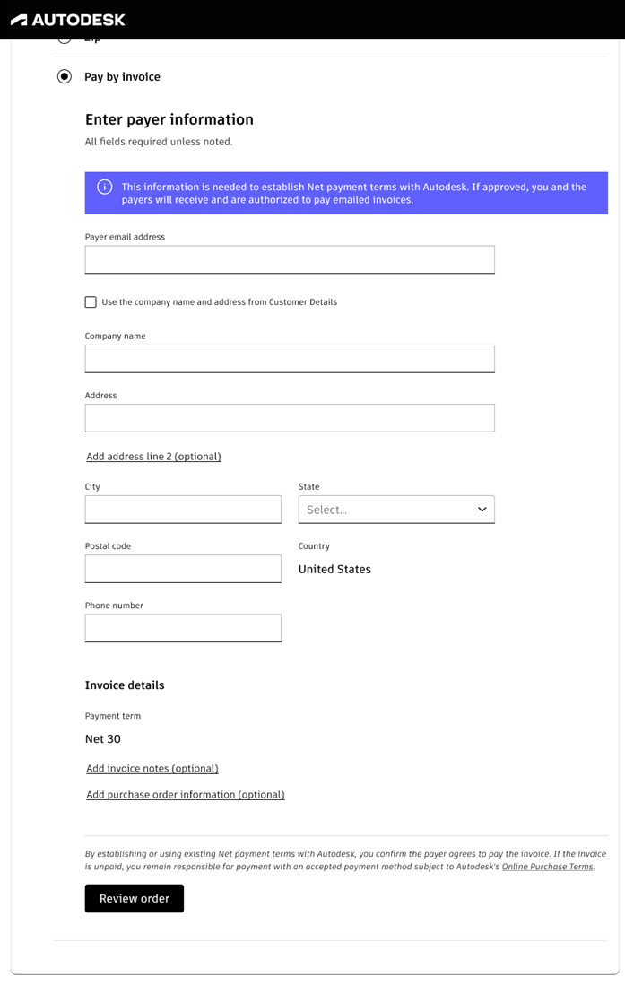 Setting Up a Payer During Checkout