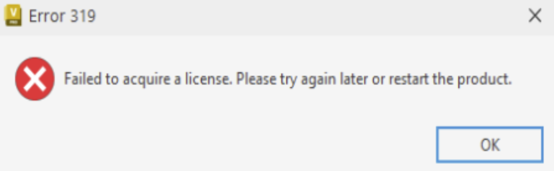 Approve returns an error Error 319 failed to acquire a license in Change Order in Vault Professional