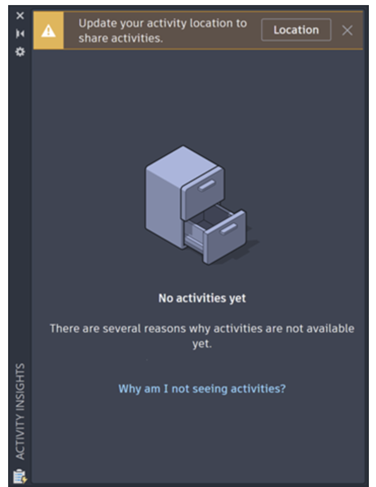No activity insights are displayed in AutoCAD LT